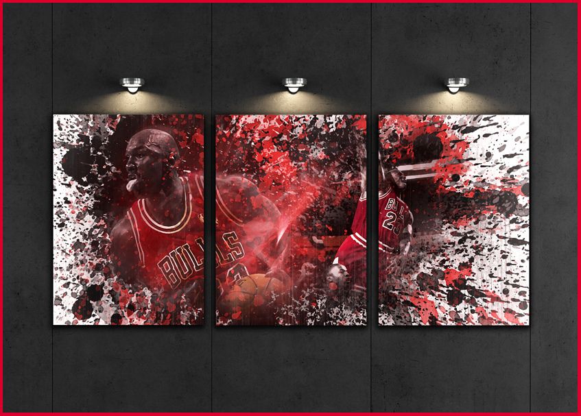 3x OBRAZ TRYPTYK MICHAEL JORDAN 23 NBA CHICAGO - 7122228970 - oficjalne ...