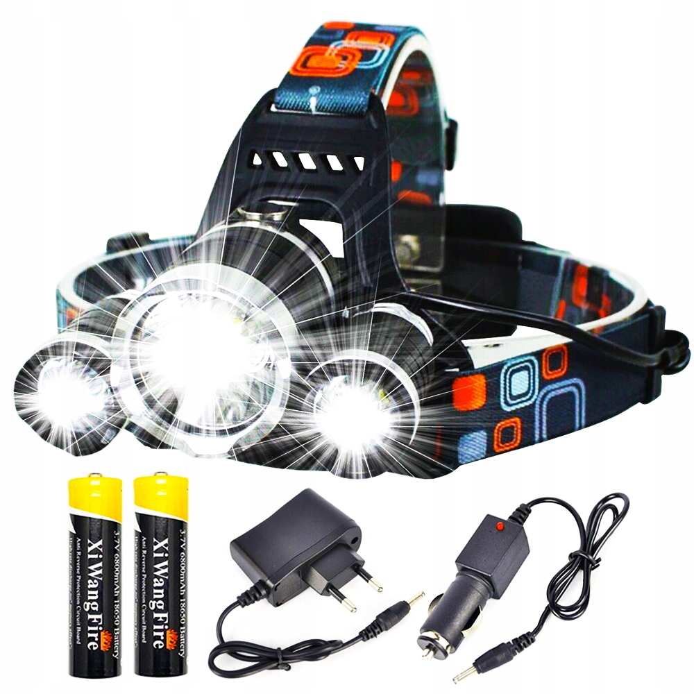 LATARKA CZOŁOWA 3x LED T6 CREE CZOŁÓWKA MOCNA - 12917370557 - oficjalne archiwum Allegro