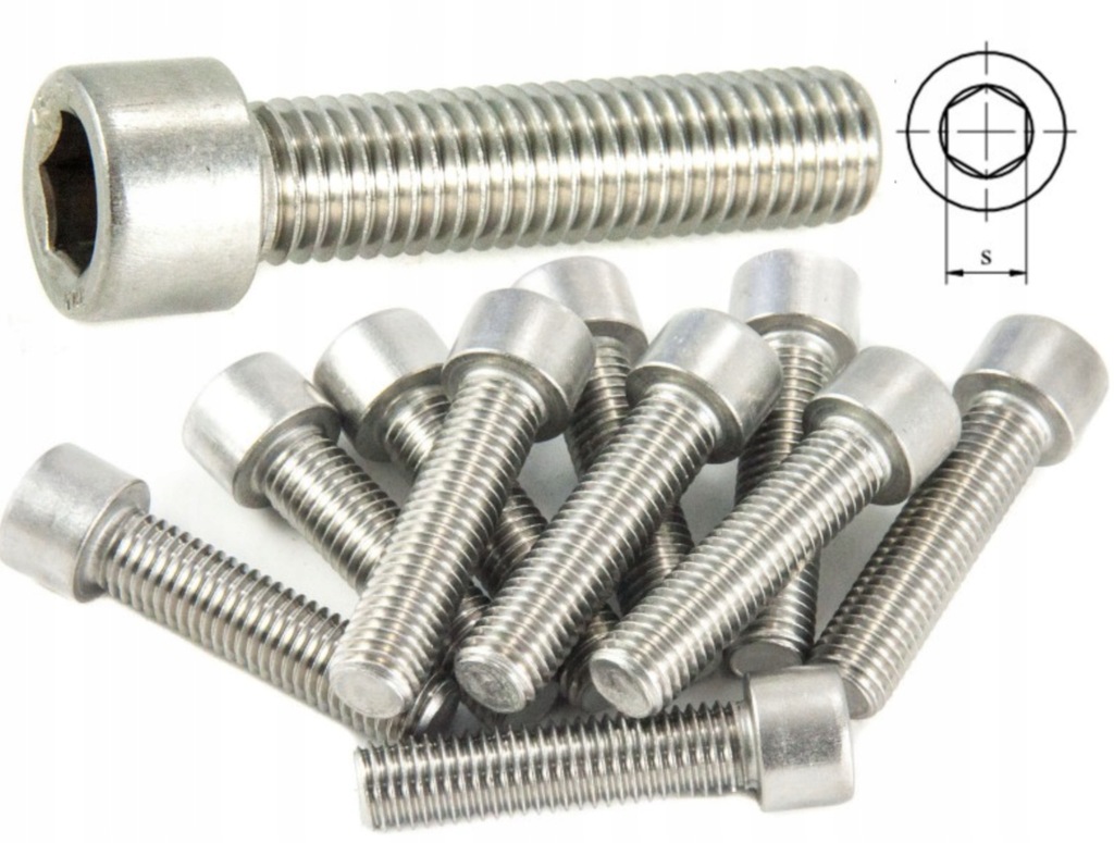 Śruba imbusowa DIN 912 A2 M6x12mm 50szt - 13652069075 - oficjalne ...