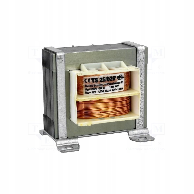 TS25/026 [230V/2x12V 2x1,05A 25W] transformator sieciowy z mocowaniem - 15334728368 - oficjalne ...