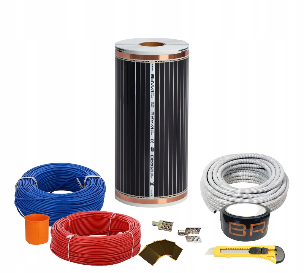 Zestaw MATA GRZEWCZA Folia 1m2 110W/m2 szer 50cm - 11870481749 - oficjalne archiwum Allegro