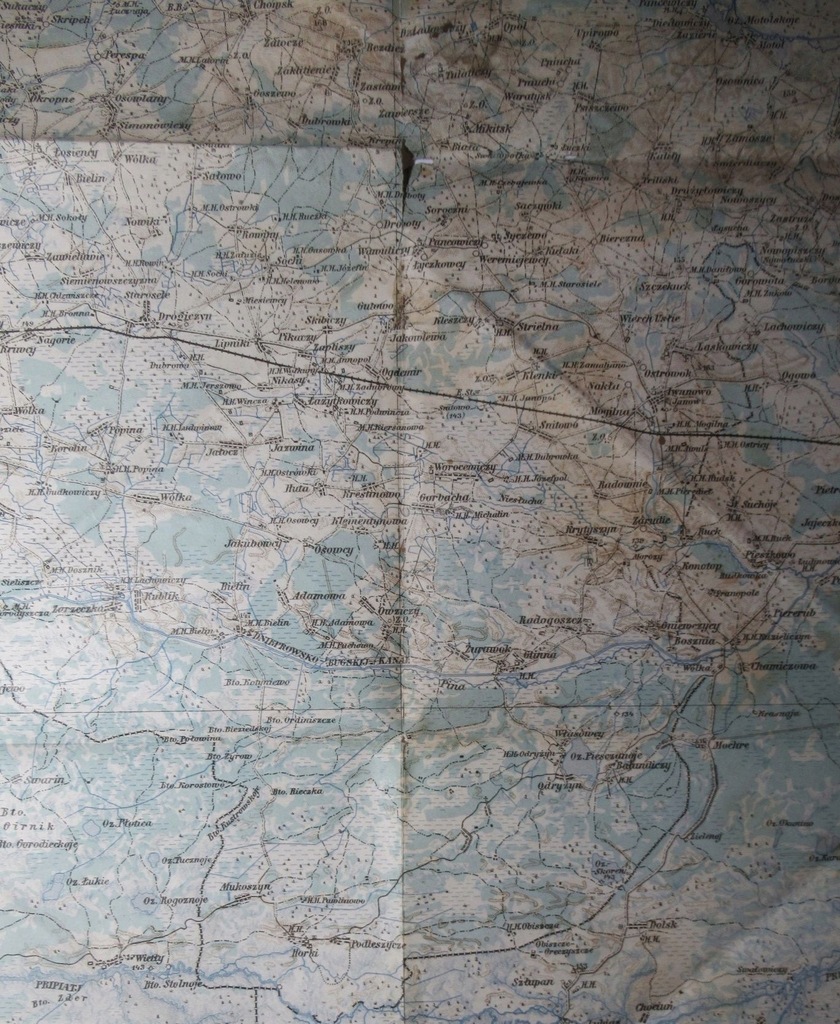 Mapa Drohiczyn, Lubieszów, Prypeć, POLESIE 1914 - 13042887941 ...