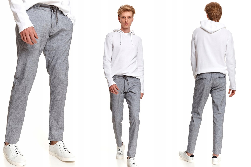 M7975 TOP SECRET SZARE KLASYCZNE SPODNIE _34 - 12251958271 - oficjalne archiwum Allegro