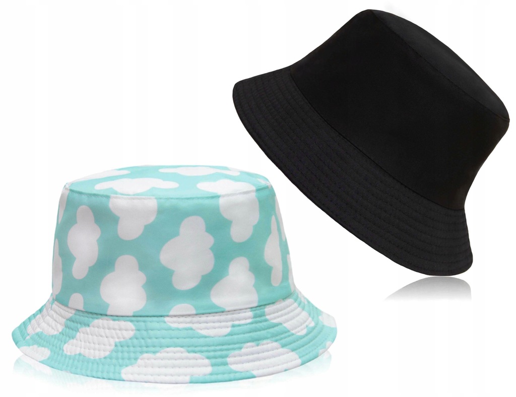 DWUSTRONNY KAPELUSZ BUCKET Hat Rybacki CHMURKI - 13801101485 - oficjalne archiwum Allegro