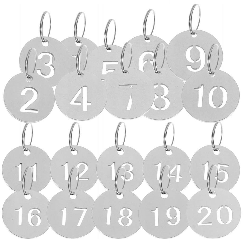 Numbered Key Rings Stainless Steel Plate 20 Pcs - 14306589442 ...