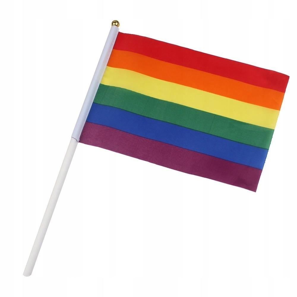 FLAGA LGBT PRIDE 45X30 TĘCZOWA NA MARSZ + KIJEK - 9597568295 ...