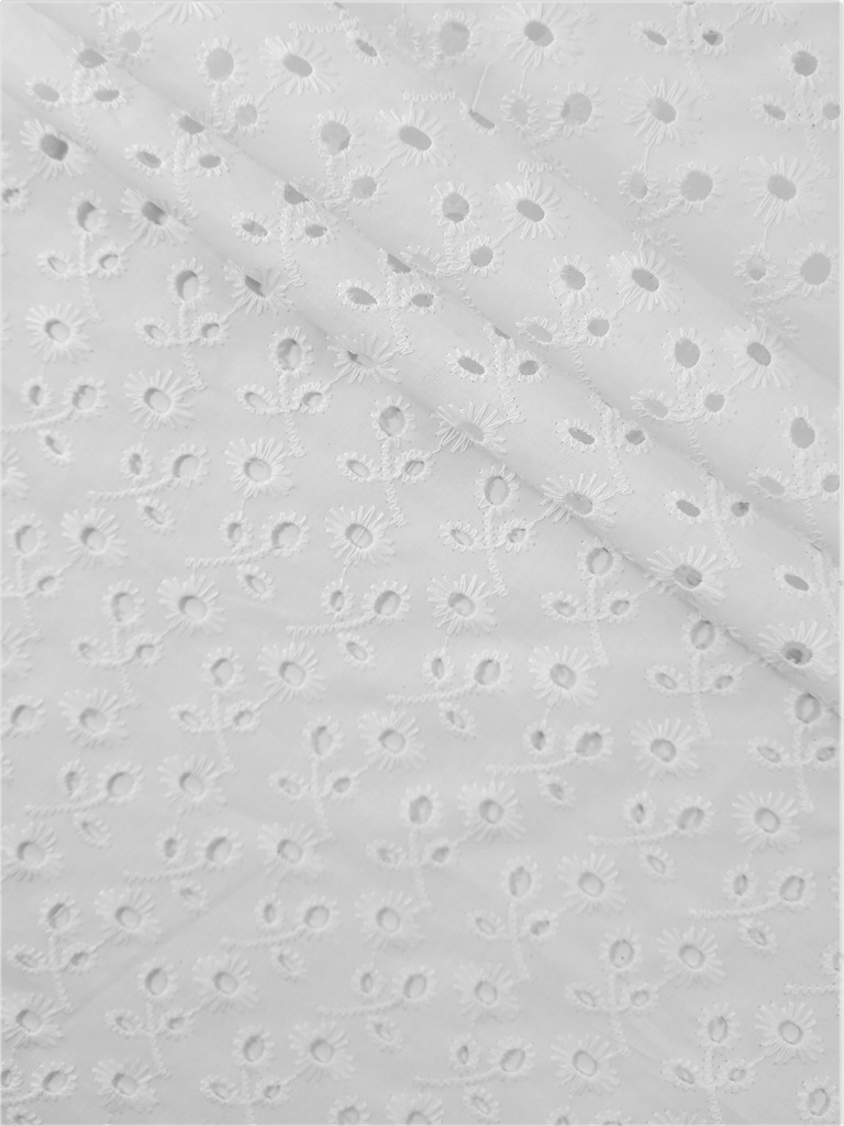 Tkanina batyst haftowany biały bawełna na sukienkę - 11866149628 - oficjalne archiwum Allegro