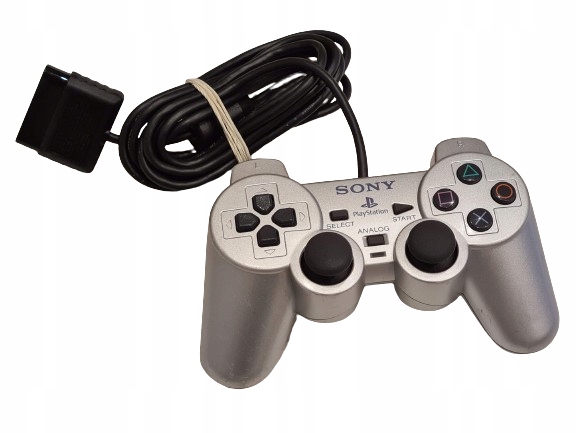 ORYGINALNY PAD PS2 DUALSHOCK 2 PLAYSTATION SREBRNY SONY SPRAWNY ...