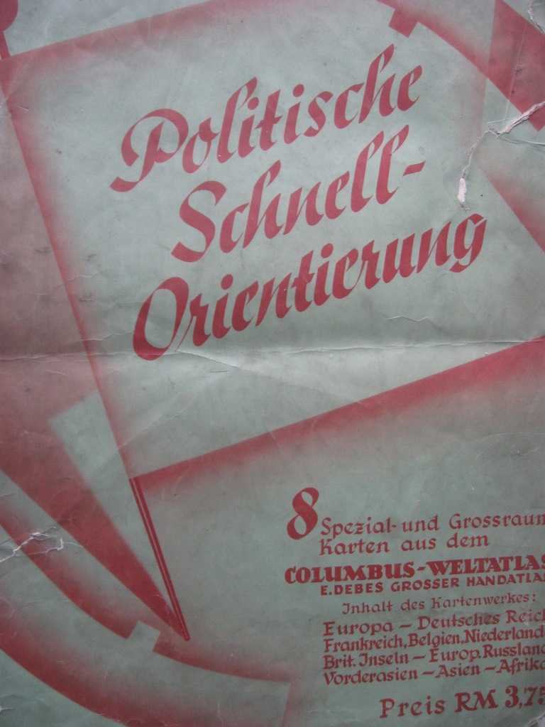 Mapa polityczna WELTATLAS Columbus III Rzesza 1943 - 10693307143 ...