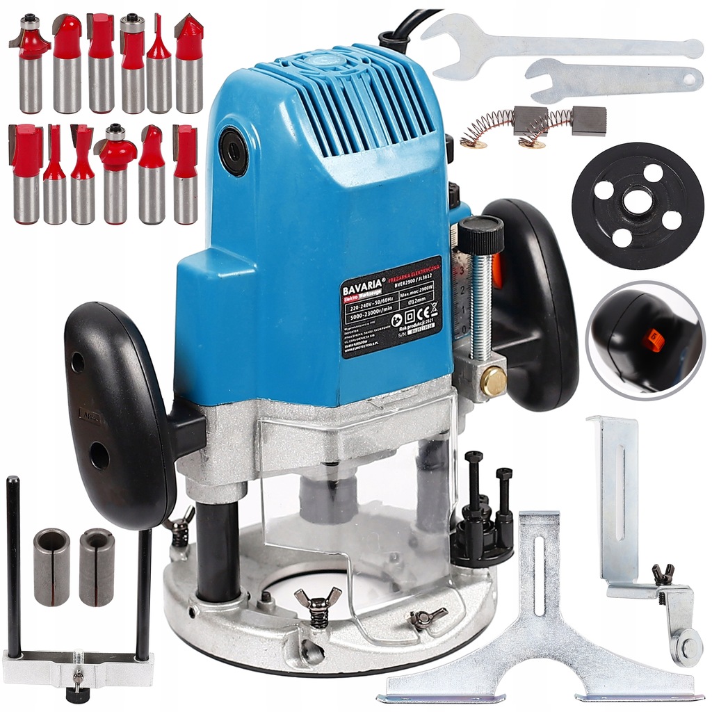 FREZARKA GÓRNOWRZECIONOWA DO DREWNA + FREZY ZESTAW - 12097249636 ...