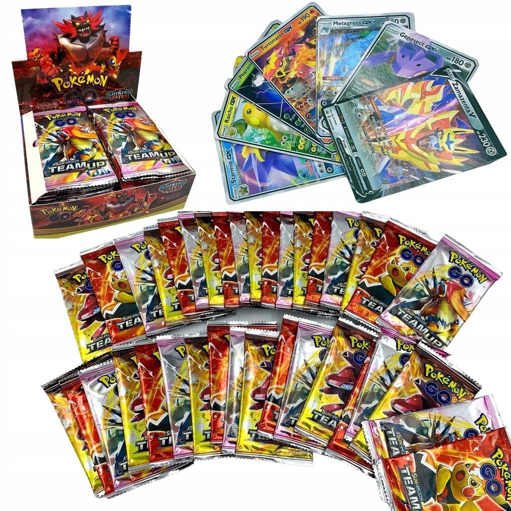 KARTY POKEMON GO DUŻY BOX ZESTAW 36 SASZETEK 288 s - 11869487684 ...