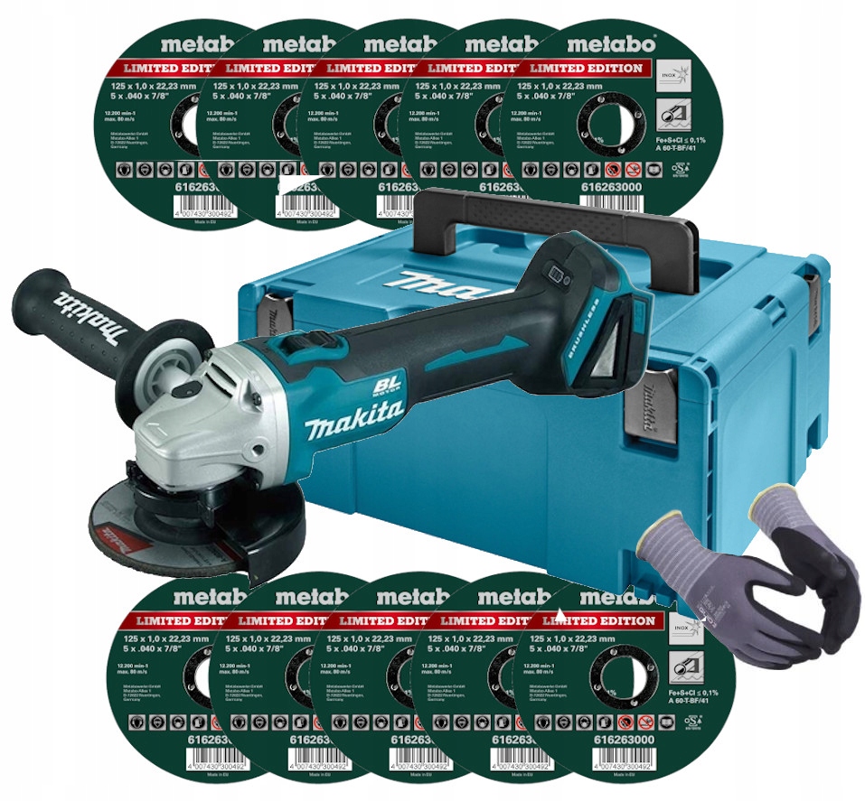 Szlifierka kątowa Makita DGA504 10 Tarcz Rękawice - 11124888571 ...