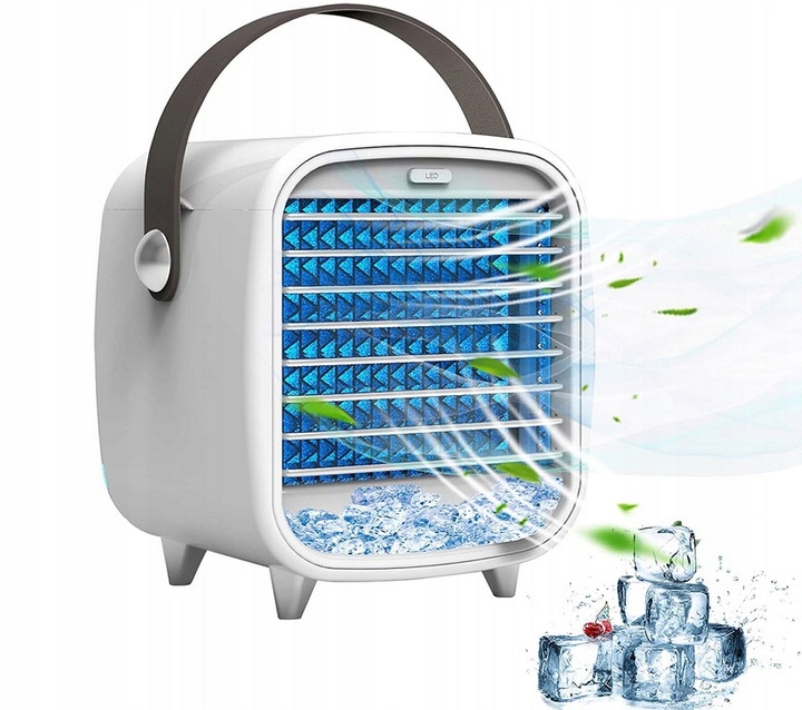 KLIMATYZATOR WENTYLATOR MINI POKOJOWY PRZENOŚNY - 12857336273 ...