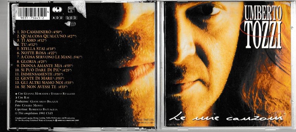 Płyta CD Umberto Tozzi - Le Mie Canzoni 1991 I Wydanie ...