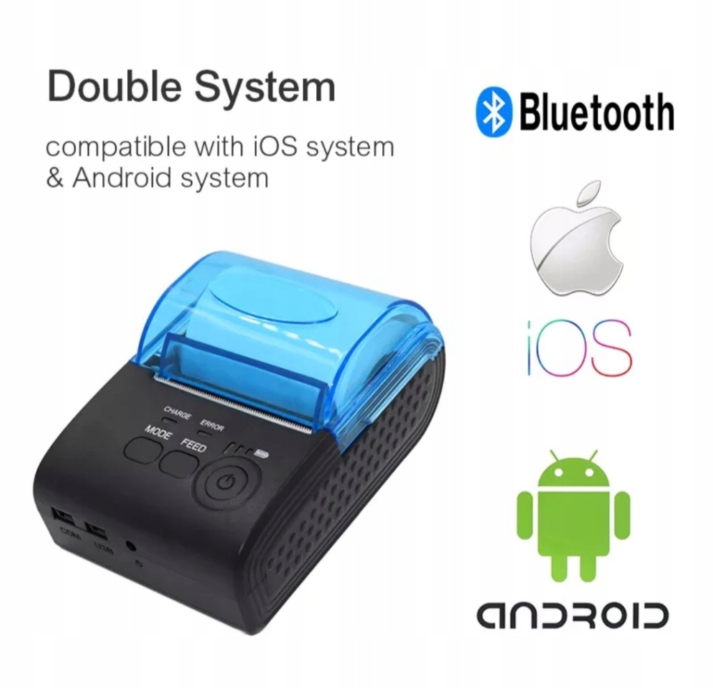 USB Bluetooth ESC/POS Przenośna Drukarka Termiczna - 12296748687 ...