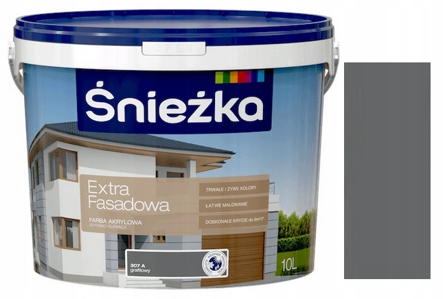 ŚNIEŻKA EXTRA FASADOWA ELEWACYJNA GRAFIT 307A 10L - 10884453705 - oficjalne archiwum Allegro
