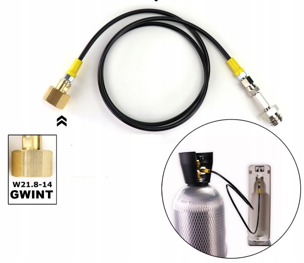 Wąż Przewód Adapter Przetoczka do SodaStream 1,25m - 11684691631 ...