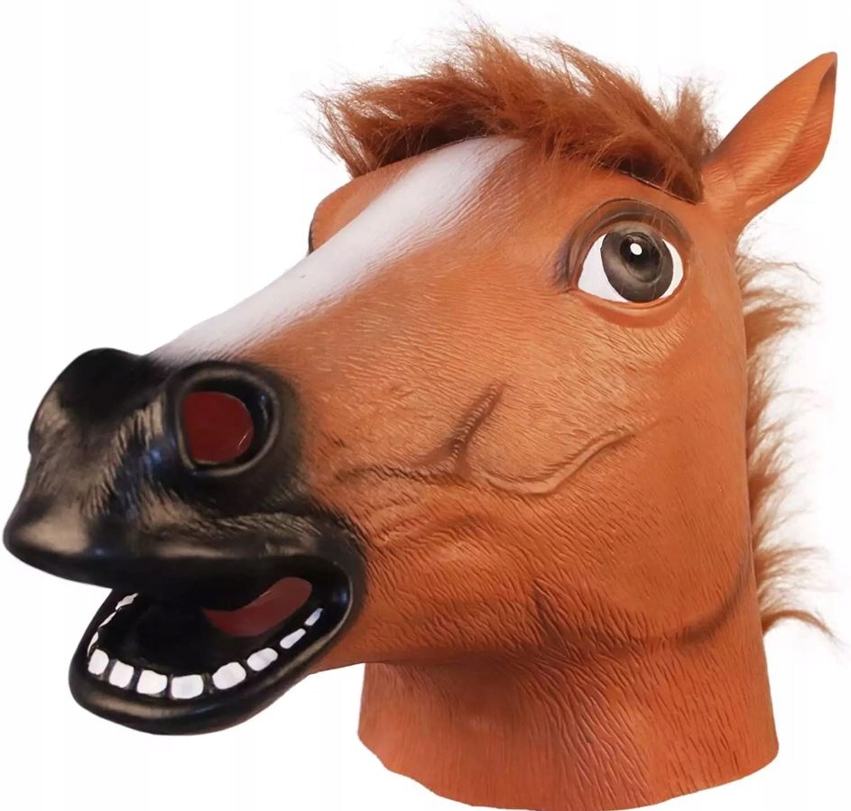 MASKA GŁOWA KONIA KOŃ NA IMPREZE PRZEBRANIE LATEKS - 13024467903 ...