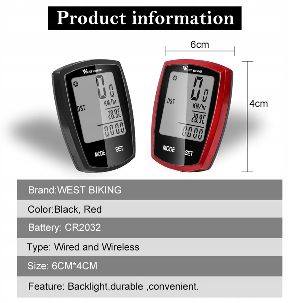 Bike Computer Wireless Speedometer Wired - 14111793466 - oficjalne ...