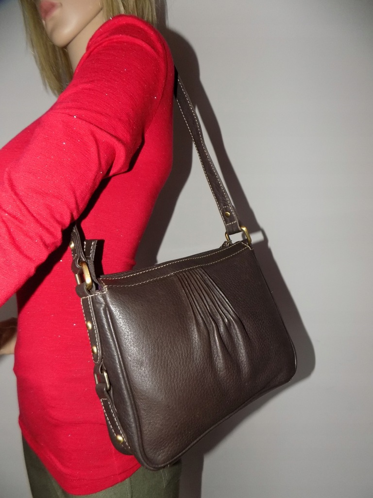 JANE SHILTON BARDZO ELEGANCKA NA RAMIĘ BRĄZ/SKÓRA - 13331434846 ...