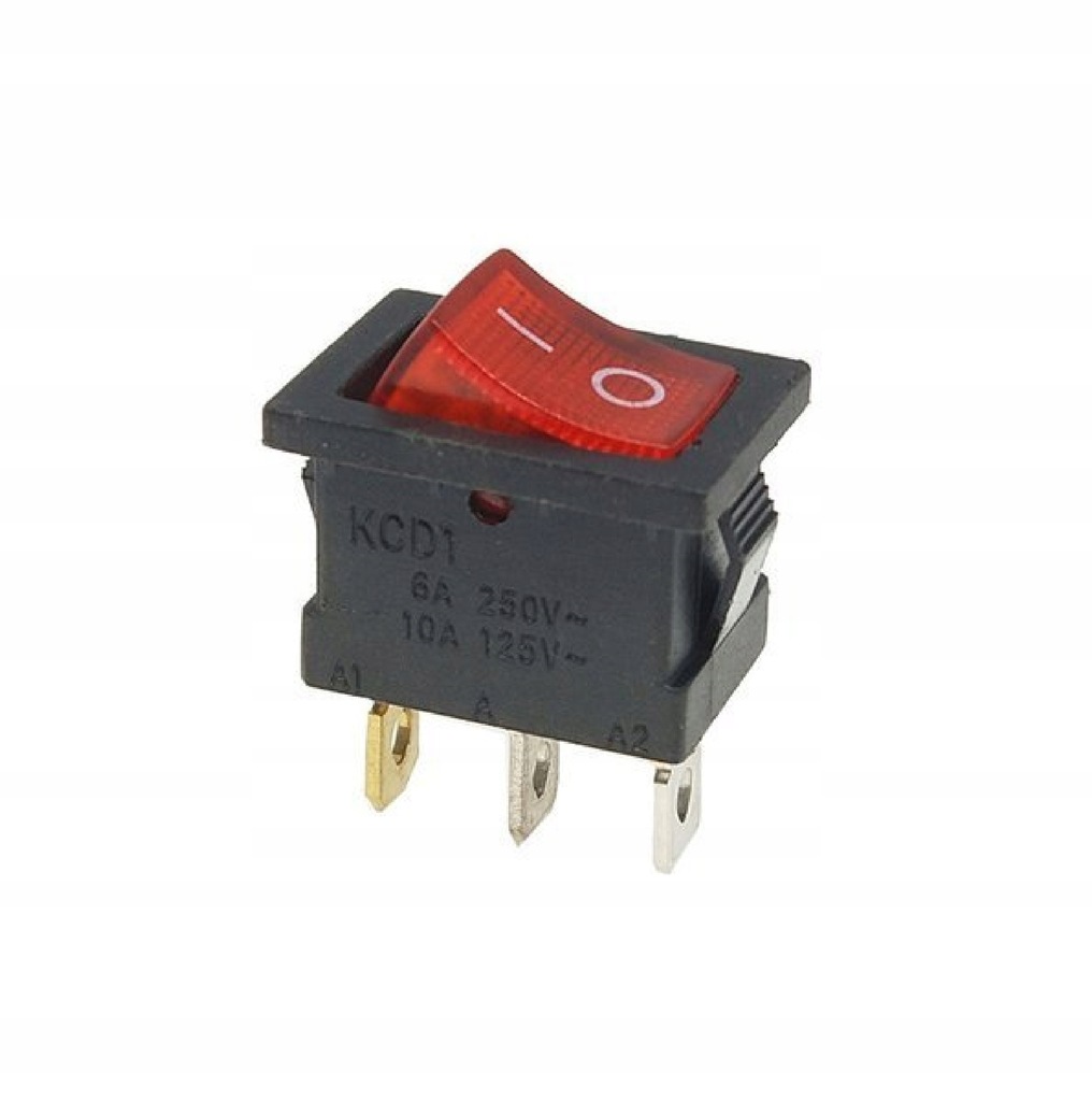 Przełącznik kołyskowy bistabilny KCD1-1 3PIN czerw - 12532910007 ...