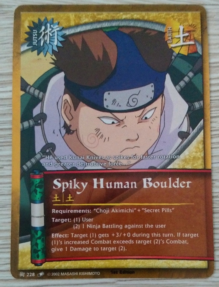Karta Naruto CCG Jutsu Spiky Human Boulder - J-228 - 12812383511 ...