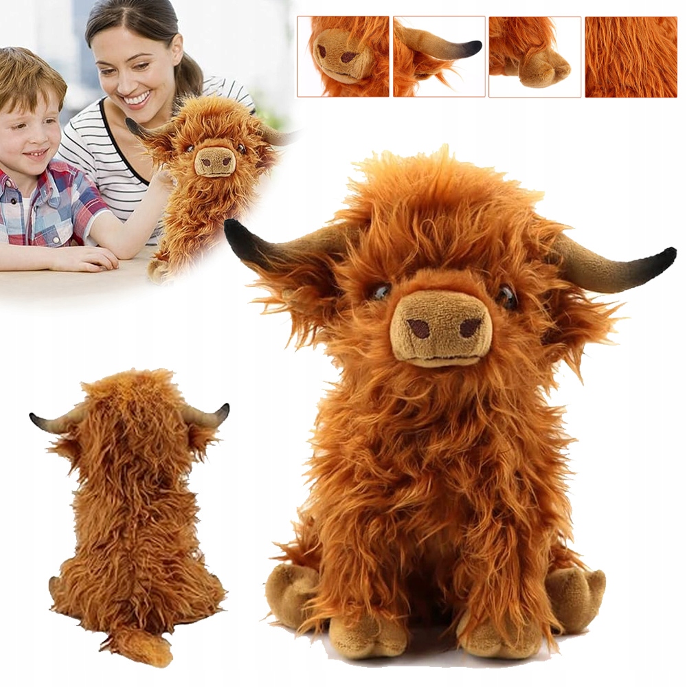 PLUSZOWA ZABAWKA KROWA GÓRALSKA PUSZYSTA LALKA ZWIERZĄTKO BYK DLA ...