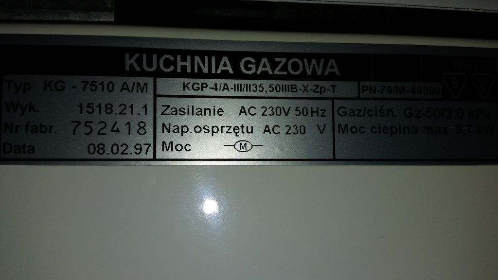 Kuchenka gazowa Mastercook (Wrozamet) w idealnym - 7722430223 ...