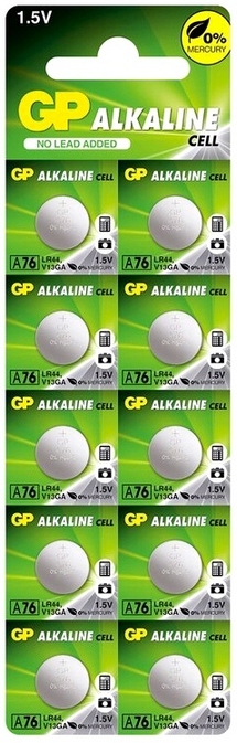 Bateria alkaliczna GP LR44 A76 V13GA 1.5V 10szt. - 13446226149 - oficjalne archiwum Allegro