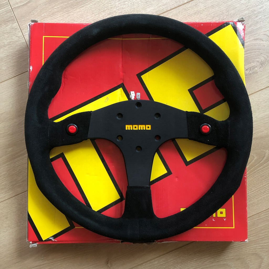 Kierownica Momo Model 80 Czarna Zamsz mx5 mr2 jdm - 12280788441 ...
