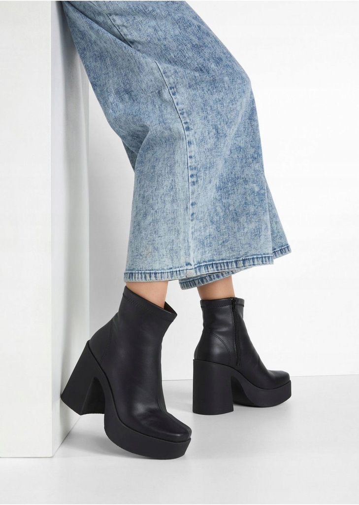 BONPRIX _LZ URL CZARNE BOTKI NA OBCASIE _/ 39 - 13240550704 - oficjalne ...