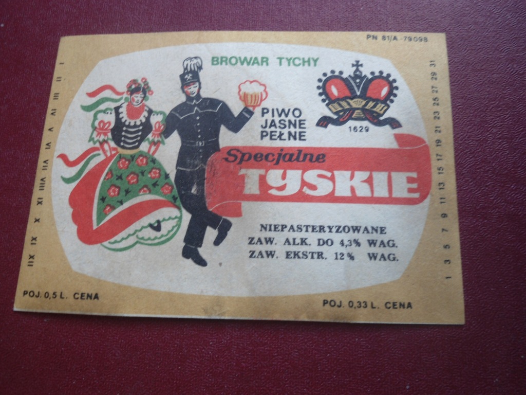 STARA etykieta od piwa BROWAR TYCHY - 10758869851 - oficjalne archiwum Allegro