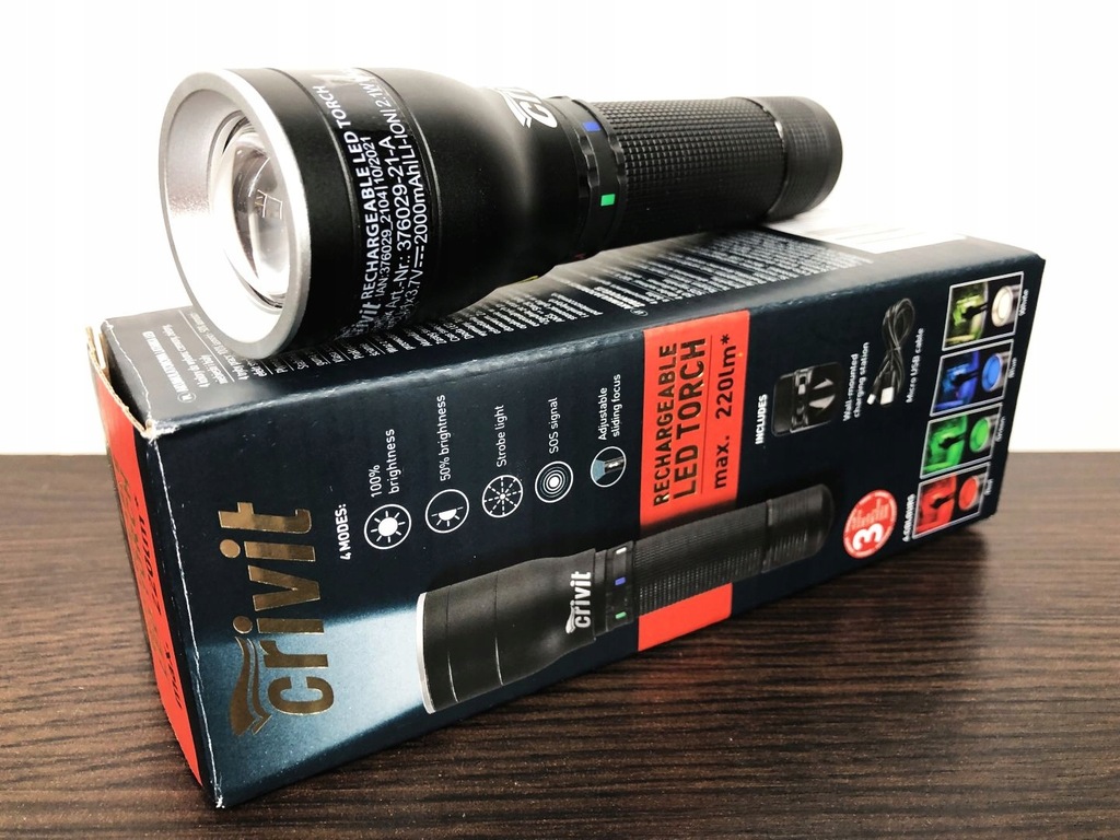 CRIVIT Akumulatorowa latarka LED, 1000 lm - 12425213985 - oficjalne ...