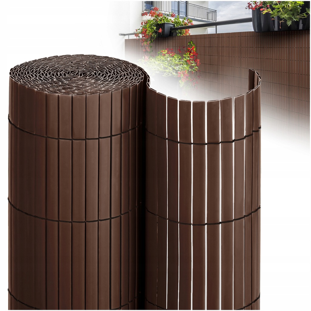 DWUSTRONNA MATA BALKONOWA OSŁONA NA BALKON TARAS BAMBUSOWA PVC 90x400 ...