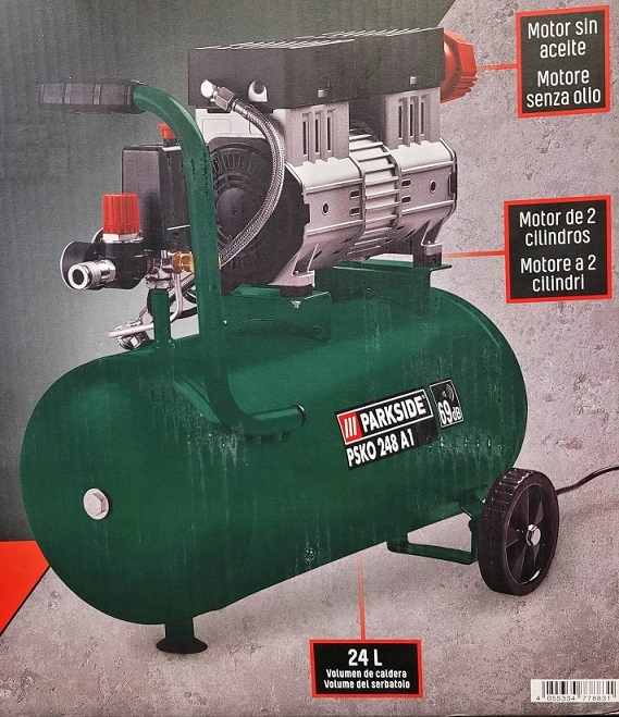 Cichy kompresor PARKSIDE PSKO 248 A1, do 8 bar - 12961622652 - oficjalne archiwum Allegro
