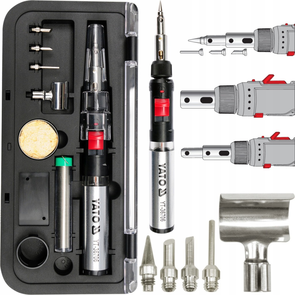 YATO ZESTAW LUTOWNICA GAZOWA OPALARKA PALNIK 3 w 1 - 14338682650 - oficjalne archiwum Allegro