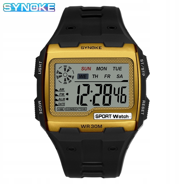 ZEGAREK ELEKTRONICZNY SYNOKE DUŻY ZŁOTY - 13218784783 - oficjalne ...