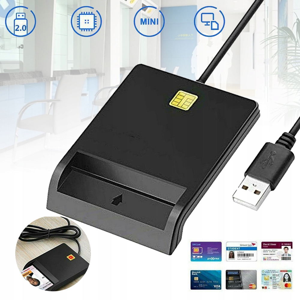 CZYTNIK KART TOŻSAMOŚCI USB, OBSŁUGA CYFROWEGO PODPISU, CZYTNIK KART IC ...