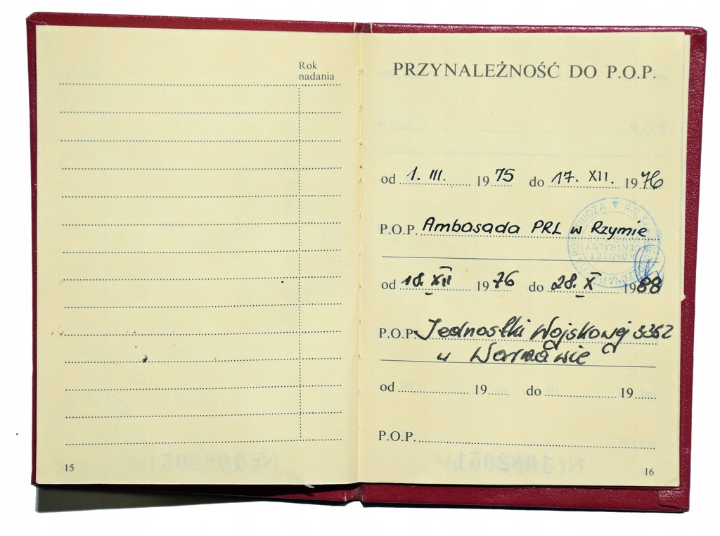 Legitymacja PZPR pułkownik dyplomata attache wojsk - 13590911041 ...