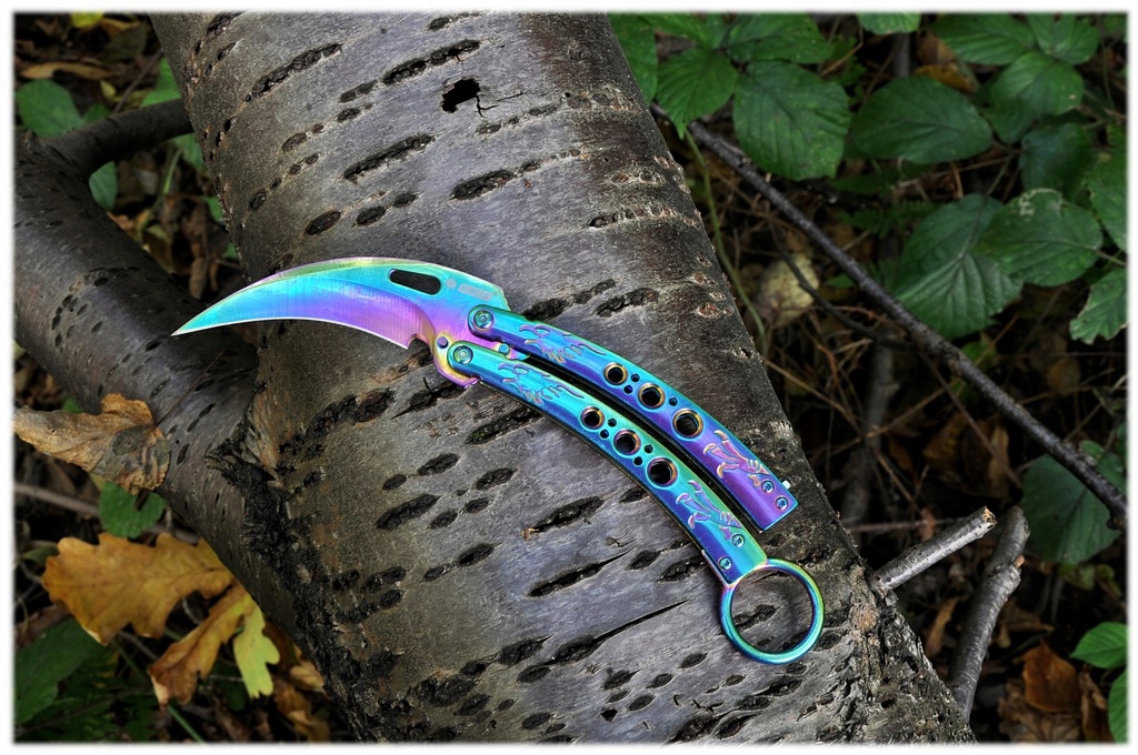 NÓŻ MOTYLKOWY RAINBOW MOTYLEK CS GO KARAMBIT OSTRY - 11998634281 ...