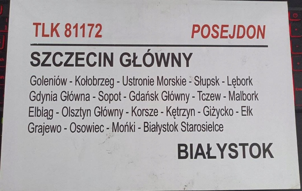 Tablica Relacyjna PKP TLK Posejdon - 13168410327 - oficjalne archiwum ...