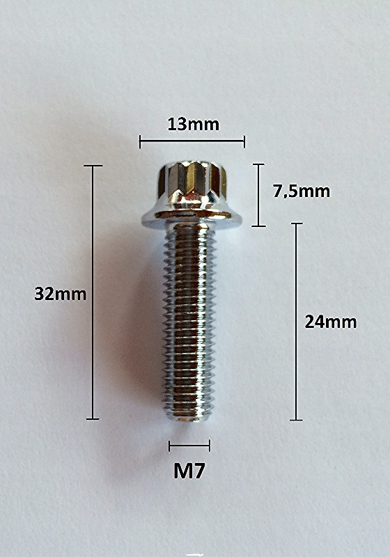SRUBKI SRUBY DO FELG BBS OZ CUSTOM M7x24 CHROM - 13307062732 ...