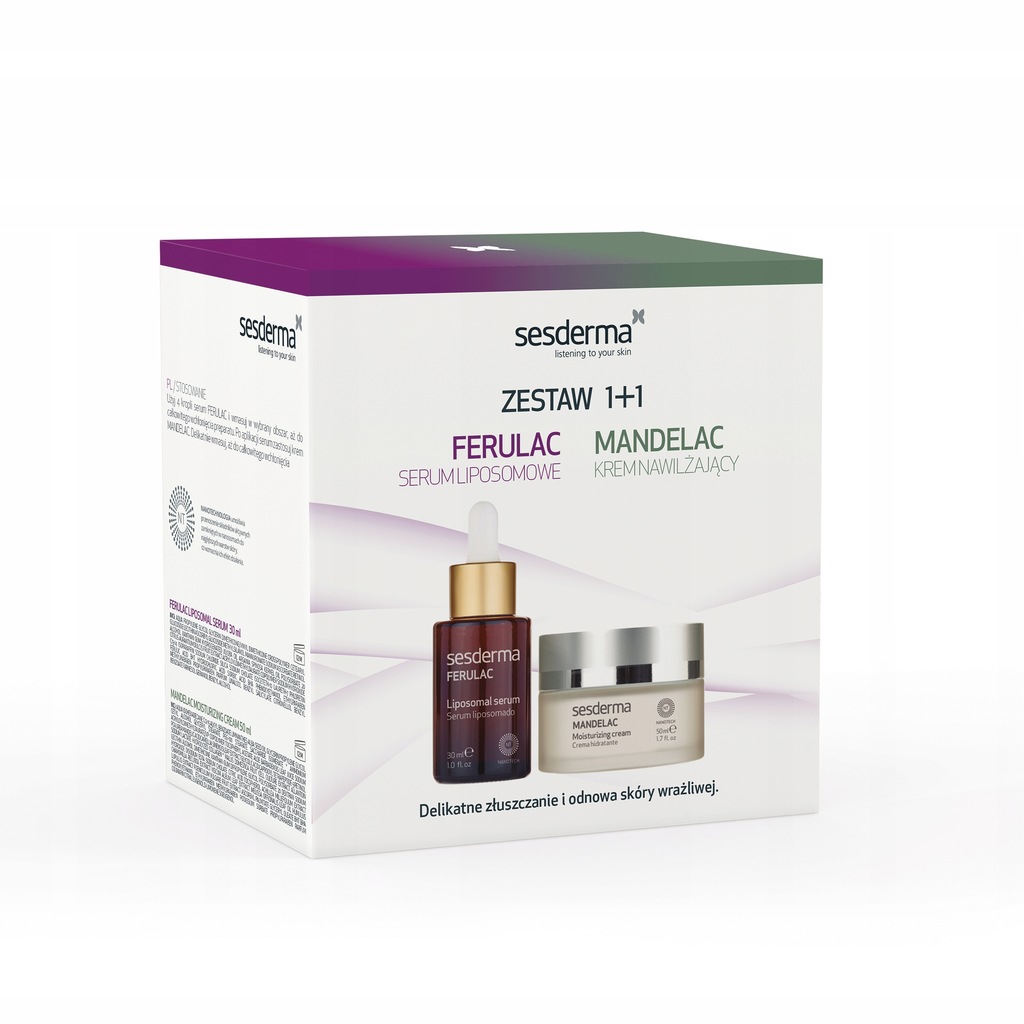 SESDERMA ZESTAW MANDELAC KREM + FERULAC SERUM - 12693346827 - oficjalne ...