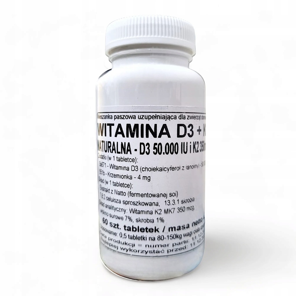 Witamina D3 + K2 MK-7 - 50.000 IU + Podkowa - Naturalne Składniki - 60 ...