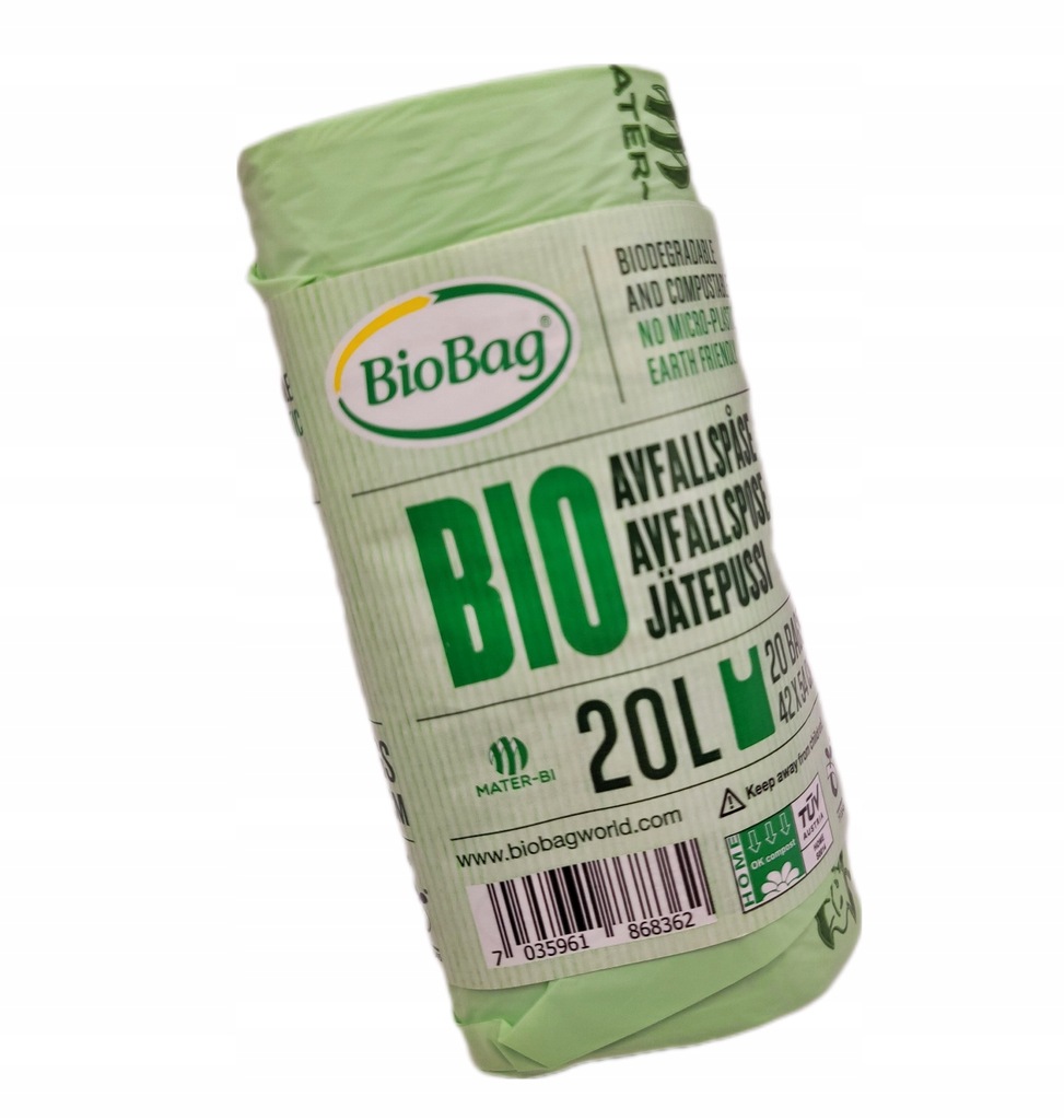 Worki na odpady Biodegradowalne 20l 20 szt BioBag - 12624029226 ...