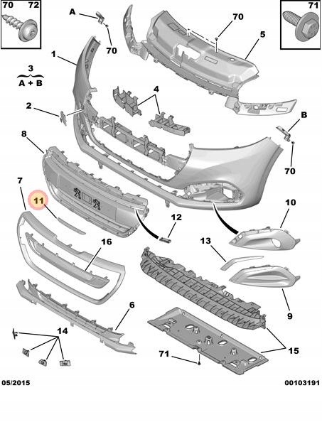 Peugeot 208 15- Monogram, napis PEUGEOT OE - 12293722548 - oficjalne ...