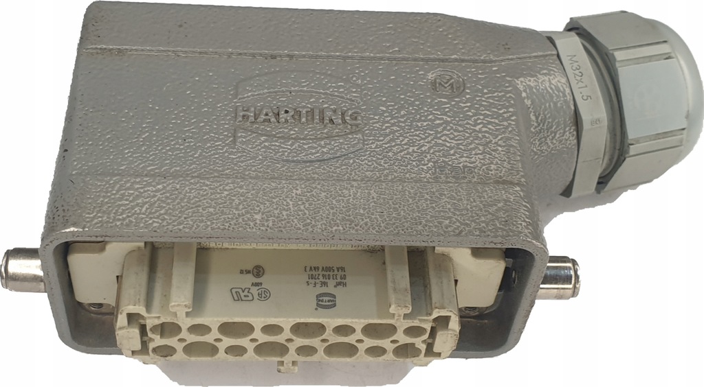 złącze / wtyczka przemysłowa 16 pinowa / 16-pin # HARTING HAN 16E-F-s ...