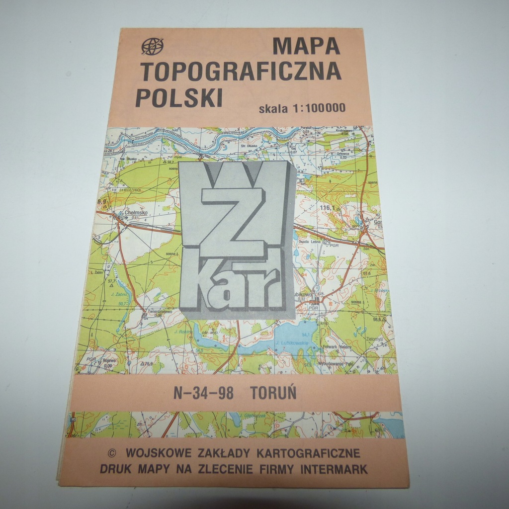 Mapa topograficzna Polski Toruń - 10449799881 - oficjalne archiwum Allegro