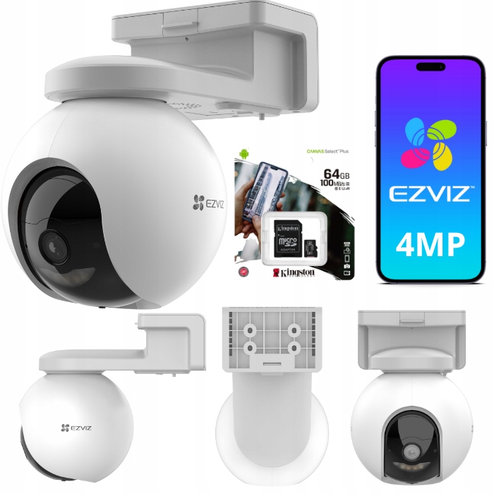 KAMERA OBROTOWA EZVIZ 2K Z KARTĄ PAMIECI 64 GB - 13952539389 - oficjalne archiwum Allegro