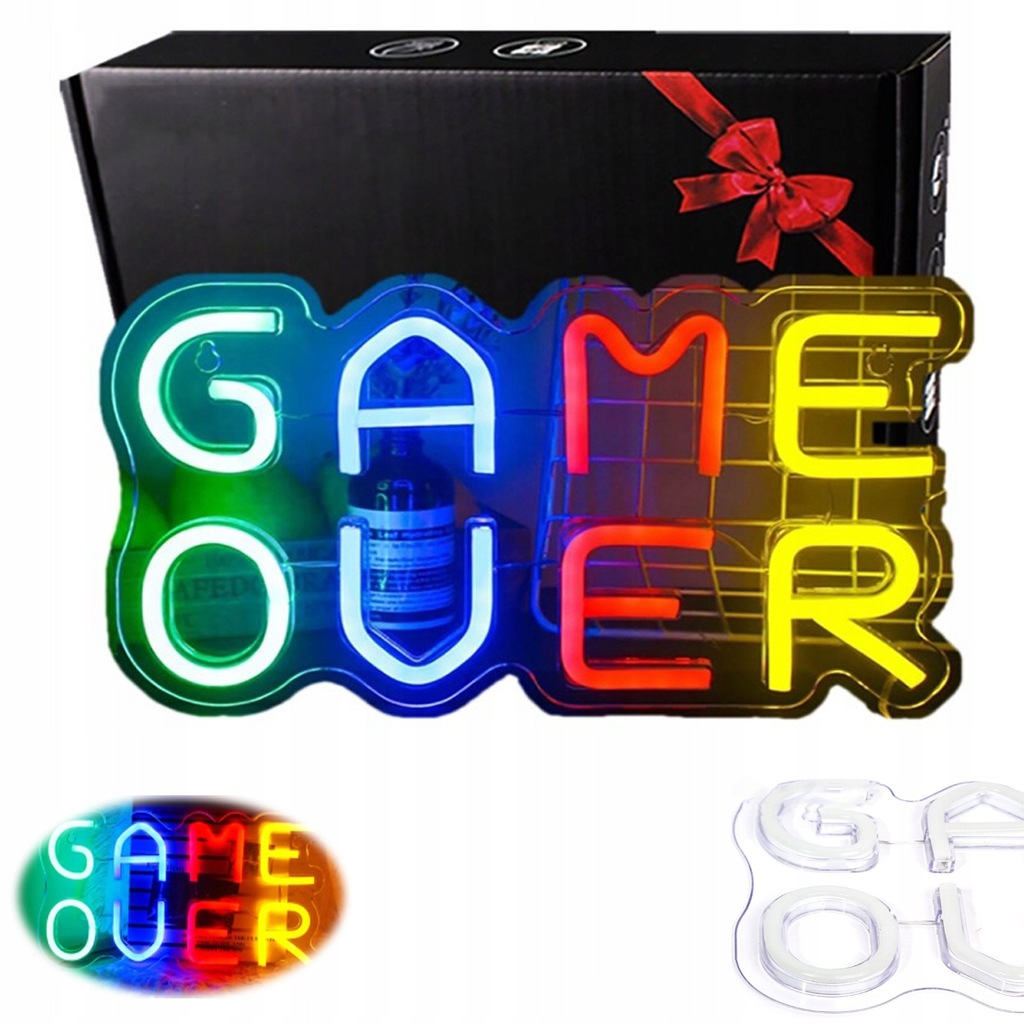 Neon GAME OVER LED Kolorowe światło neonowe Dekoracja pokoju gier ...